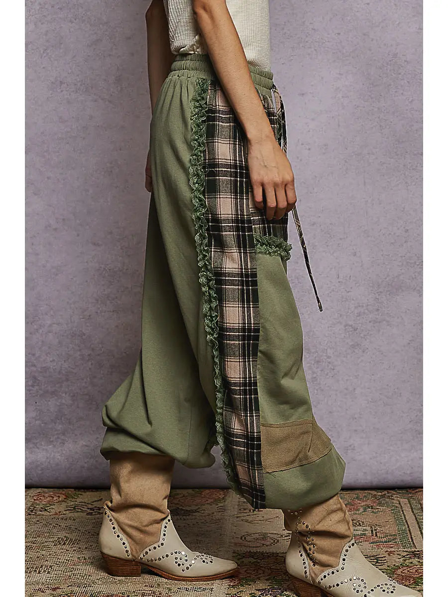 POL Plaid Contrast French Terry Jogger Pants – Cozy Chic Joggers – L ...